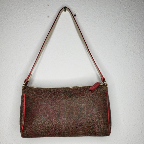 Etro | Bags | Etro Womens Paisley Leather Pvc Shoulder Bag Classic Old ...
